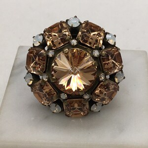 Frangos Ring Champagne Crystal Ring - Etsy