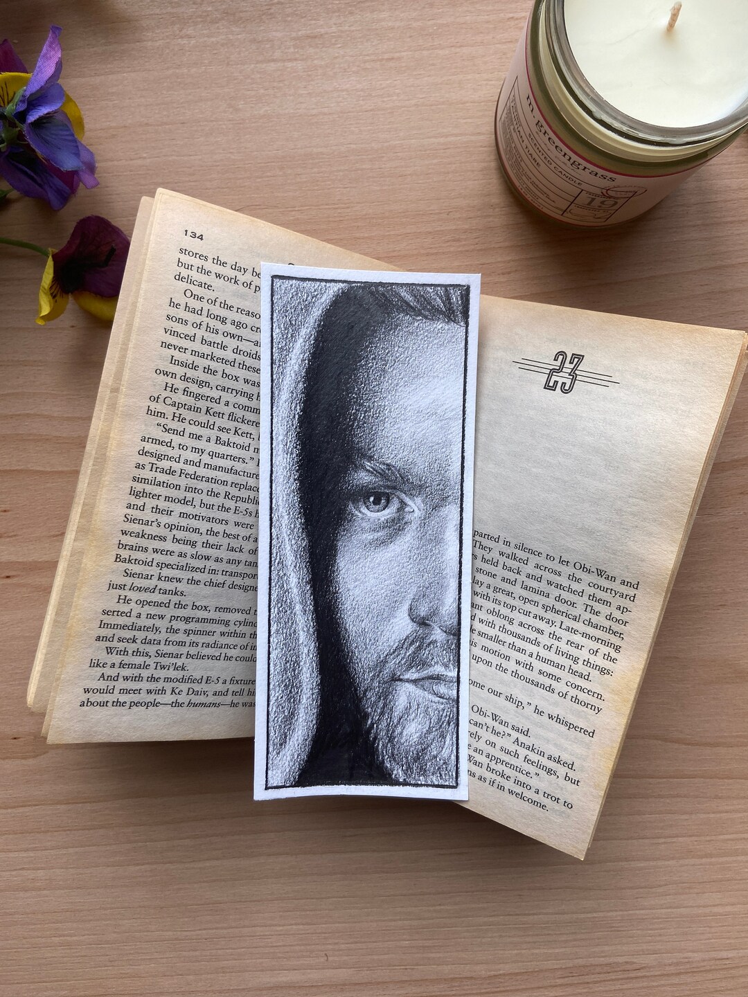 Obi-wan Drawing Bookmark - Etsy