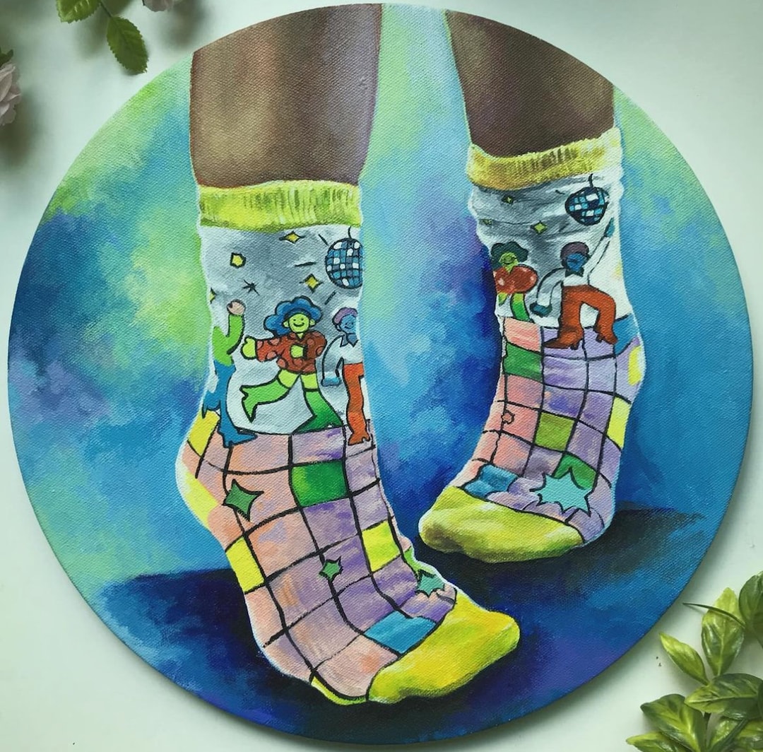 Shoe Series: "disco Socks"- Art Print - Etsy