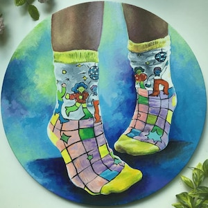 Shoe Series: "disco Socks"- Art Print - Etsy