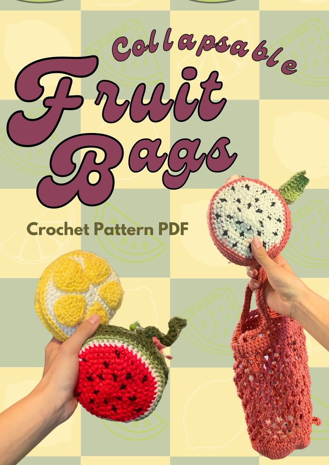 Collapsable Fruit Bag- Downloadable Crochet Pattern - Etsy