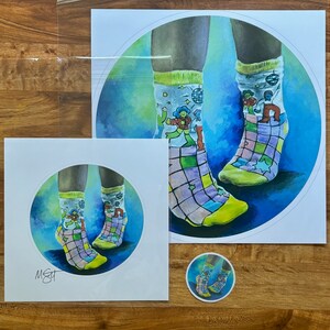 Shoe Series: "disco Socks"- Art Print - Etsy