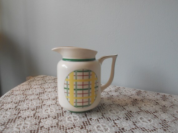 Edwin Knowles USA 4-50 Plaid Pitcher Plaid Syrup Pitcher - Etsy