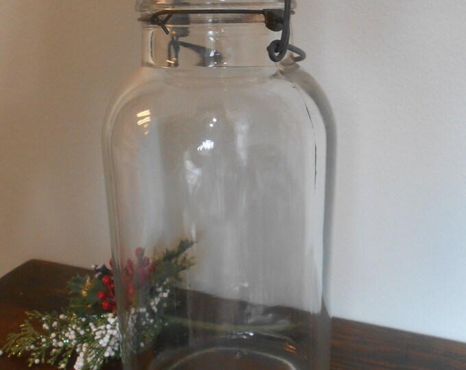 Hazel Atlas Vintage Half-gallon Canning Jar, Bale Wire Closure, Glass ...