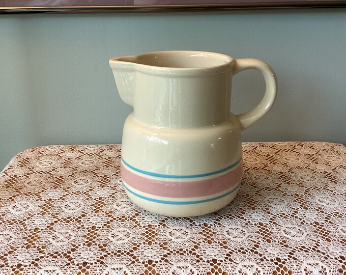 Mccoy Stonecraft Dinnerware Pink/blue Striped Teapot W/ Lid - Etsy