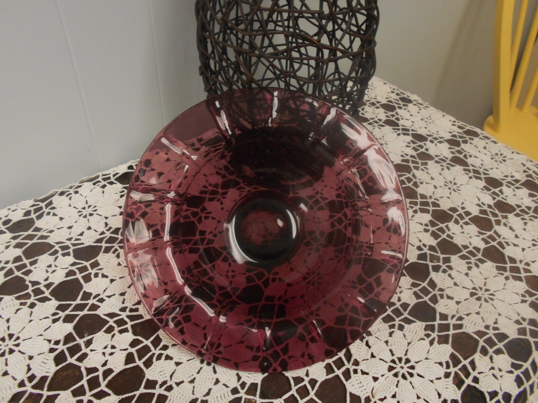 Purple Depression Glass Pressed Bowl, 1920's-30's, Wide Panel Style ...