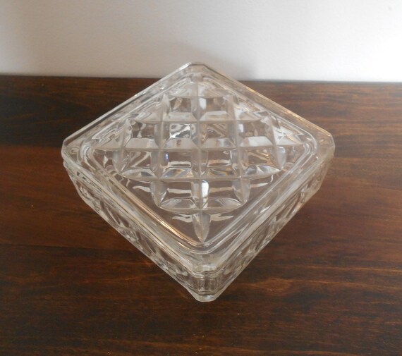 Vintage Heavy Lead Crystal Glass Crystal Cigarette Box - Etsy