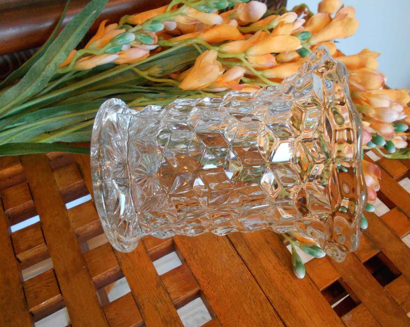 Fostoria American Pattern Glass Flower Vase Vintage Fine | Etsy