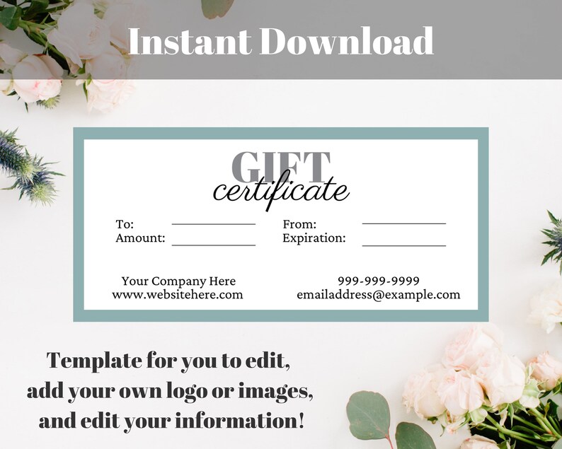Slate Blue Gift Certificate - Etsy