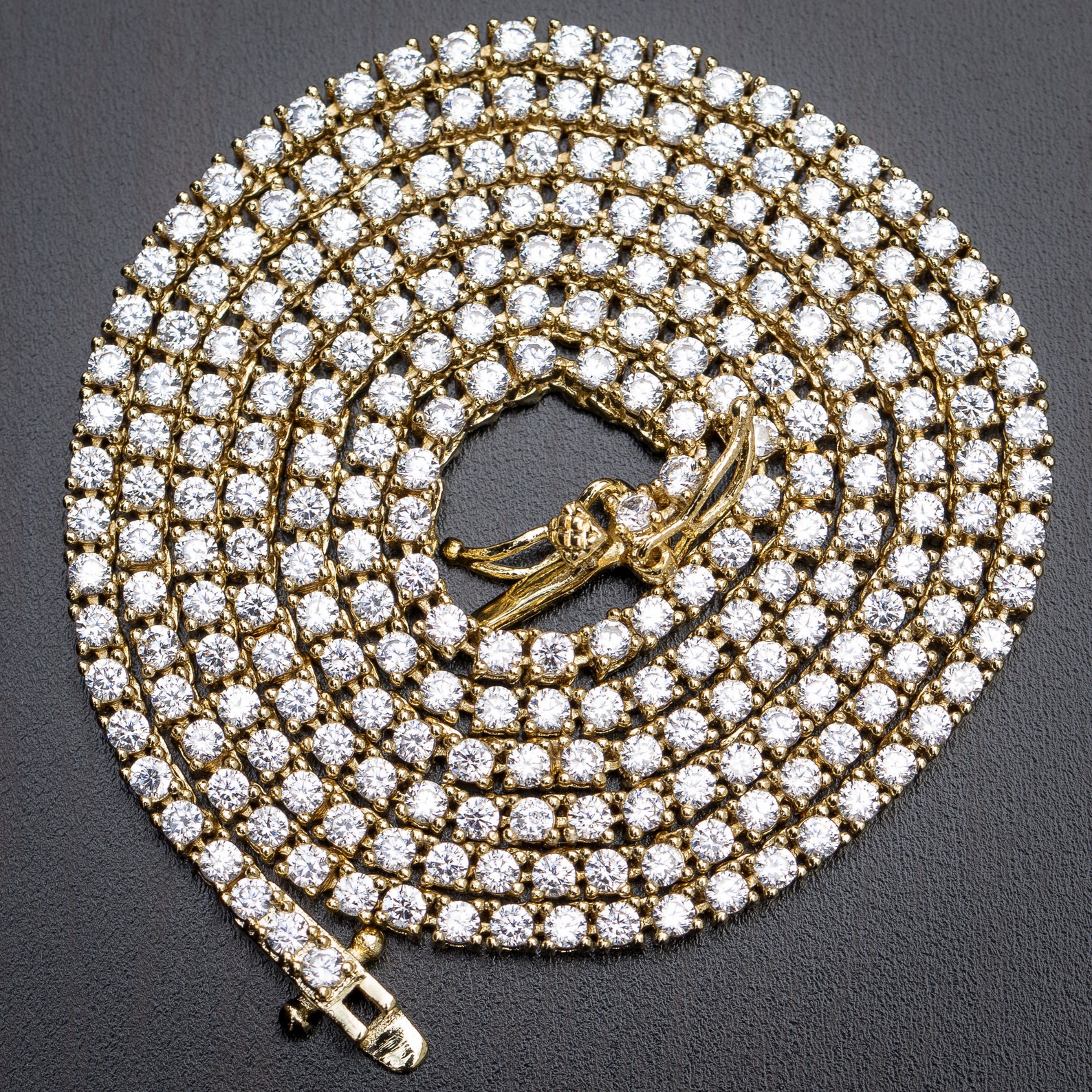 Small 2mm Gold Round Hip Hop Tennis Chain Necklace - Etsy