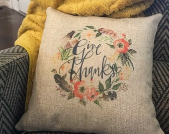 Give thanks pillow | Etsy