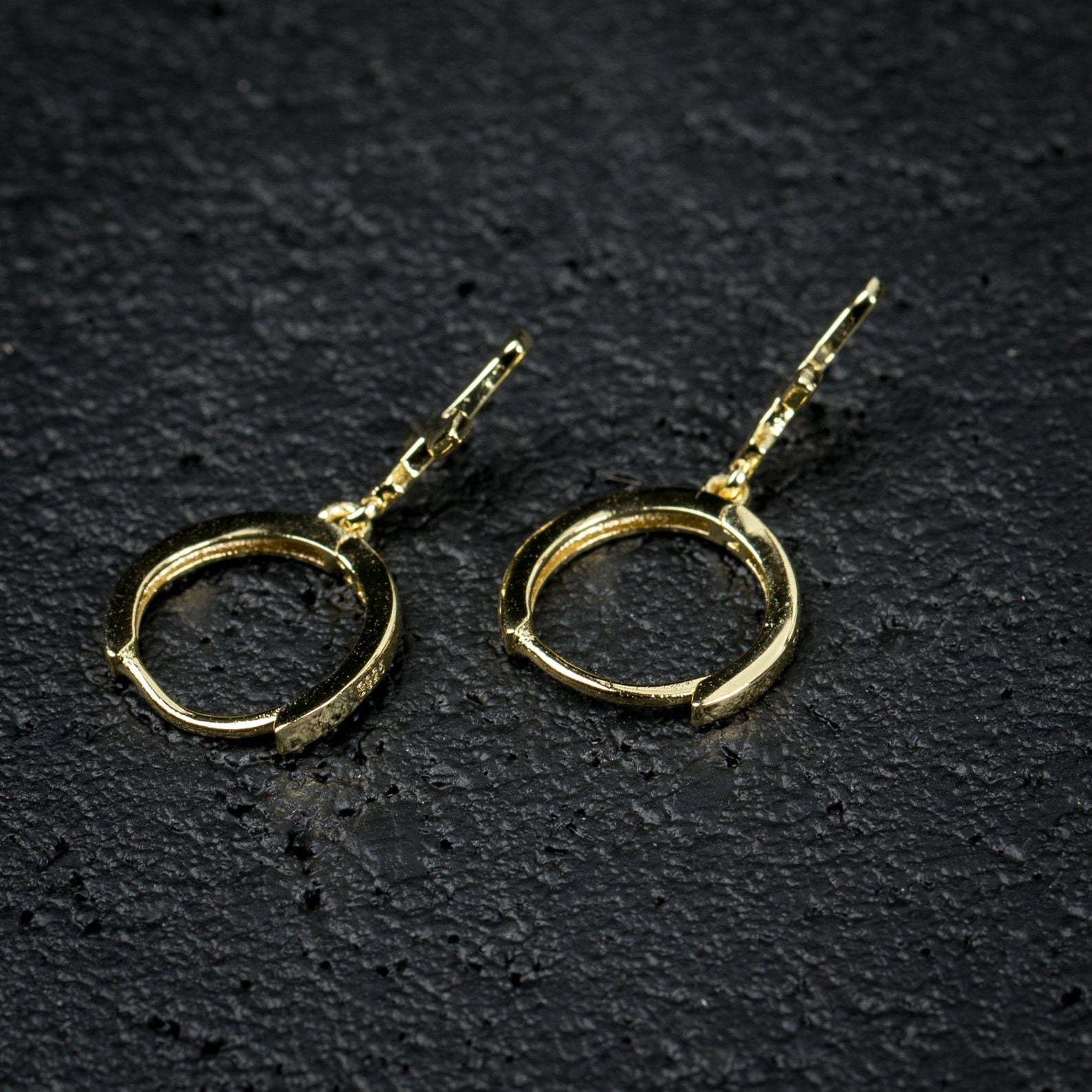 Mens Small Solid Sterling Silver Gold Huggie Dangle Cross Hoop - Etsy