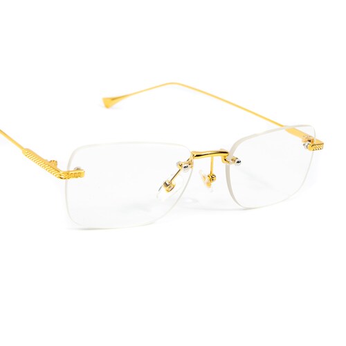 Mens Oval Woodgrain Clear Lens Gold Frame Round Vintage Hip Etsy