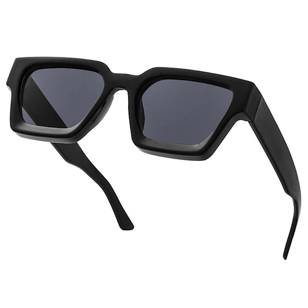 Chunky Square Frame Retro Sunglasses For Men Women Thick Rectangle