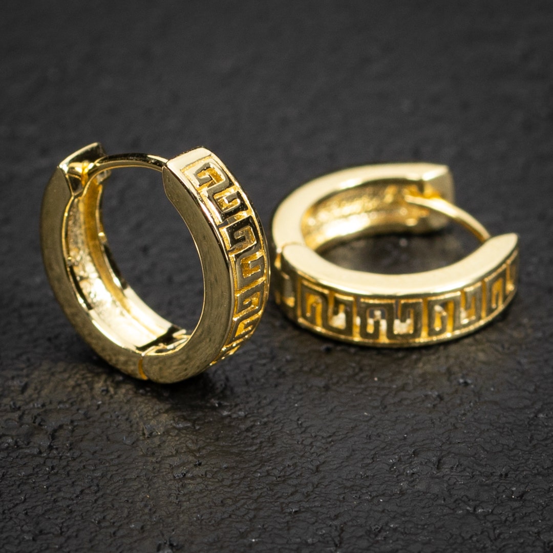 Mens Gold Hoop Earrings 14k