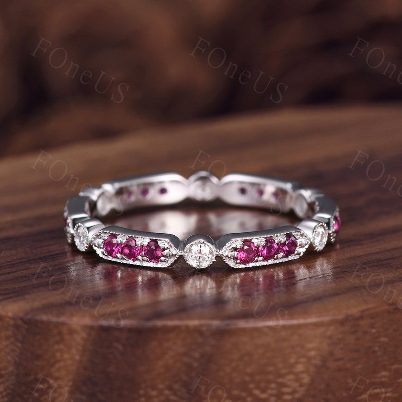 Ruby Wedding Band - Etsy