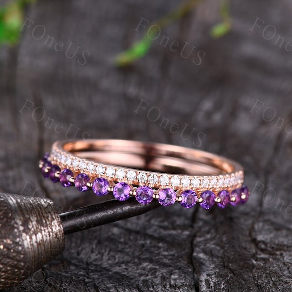 Rose Gold Amethyst Engagement Ring - Etsy