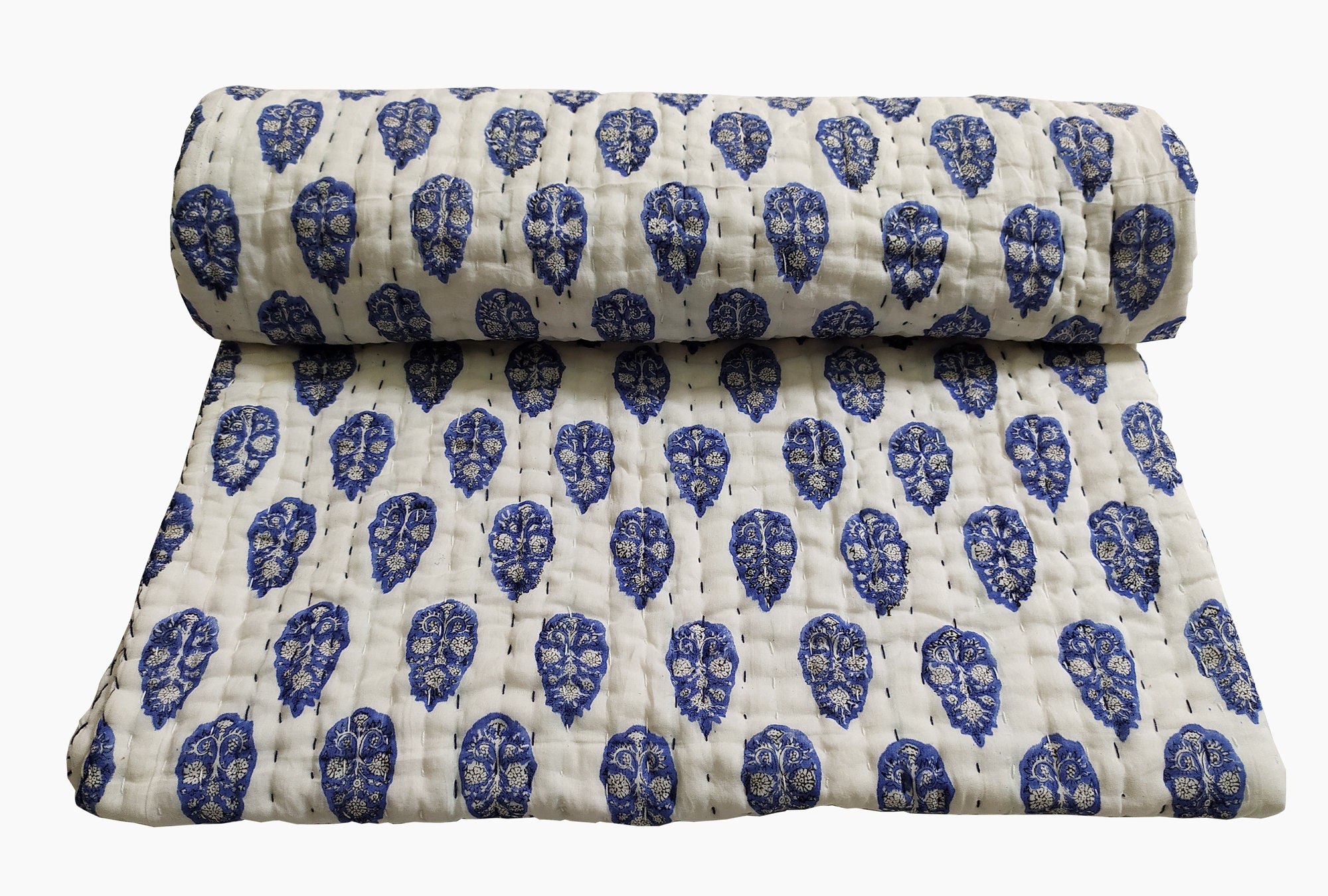 Blue Floral Quilt - Etsy