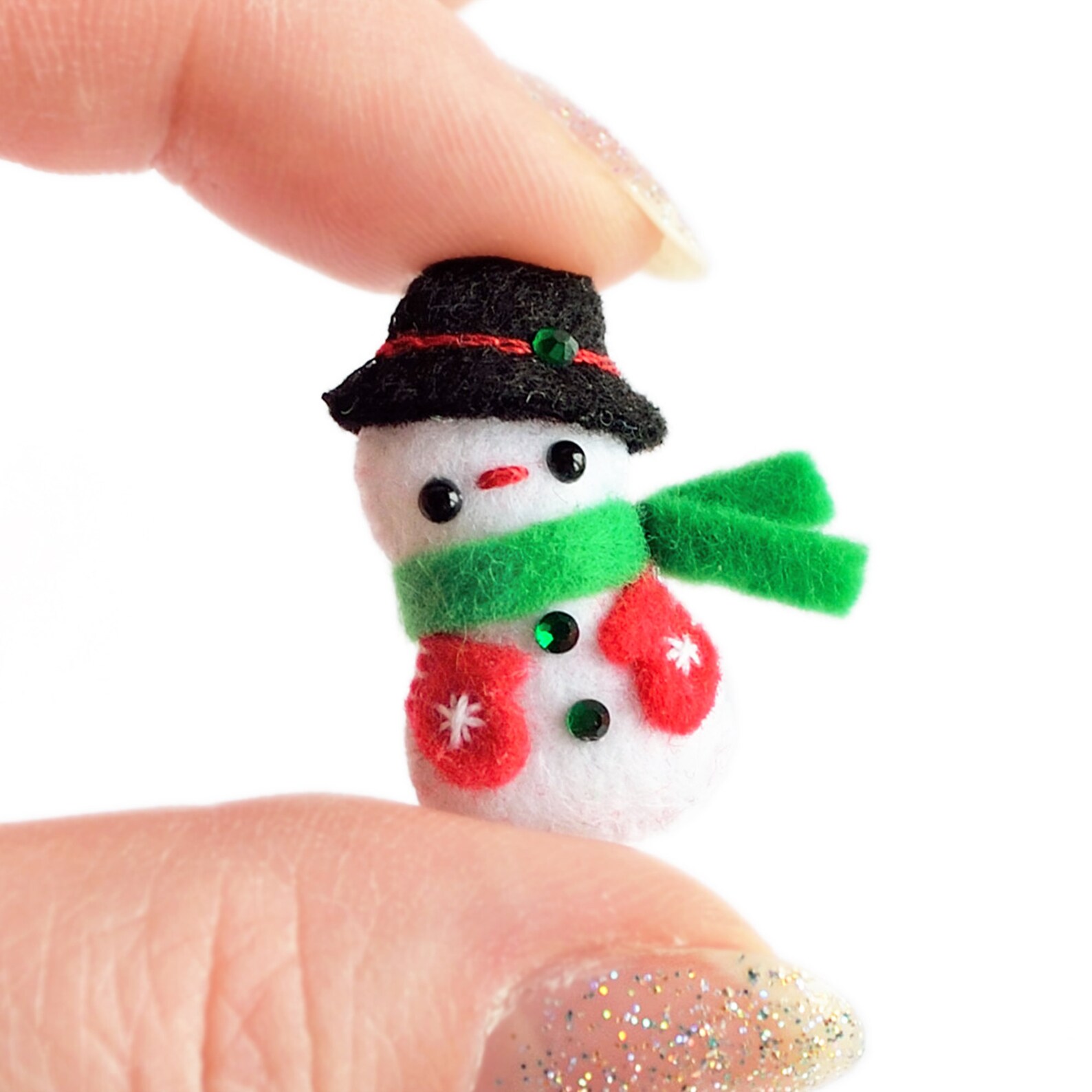 Miniature Snowman Tiny Snowman Little Stuffed Snowman Felt | Etsy