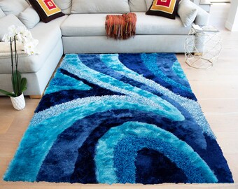 Blue Bedroom Rug | Etsy