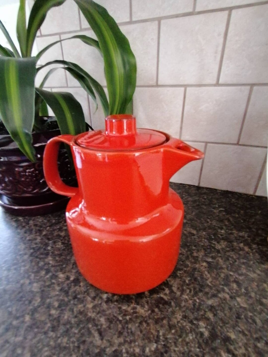 Ceracron Burnt Orange Coffee Pot //Tetera // Era de la década de 1970 ...