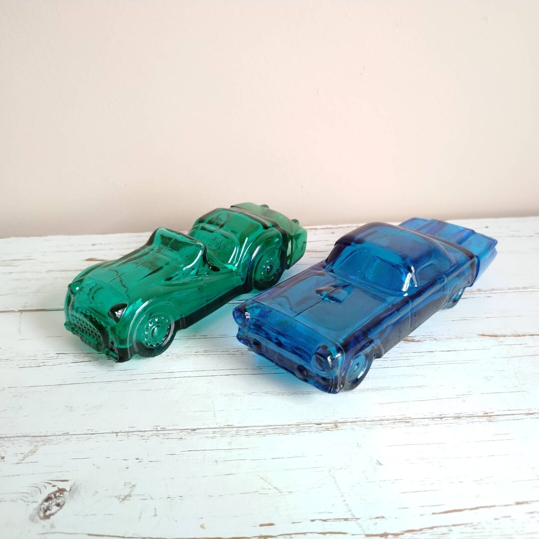 Avon Glass Bottles Set of 2 Vintage Glass Avon Collectible Glass Teal ...