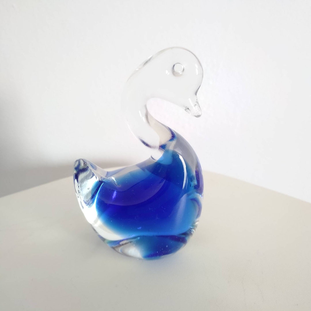 Blue Glass Swan Hand Blown Glass Collectible Bird Bird Lover - Etsy