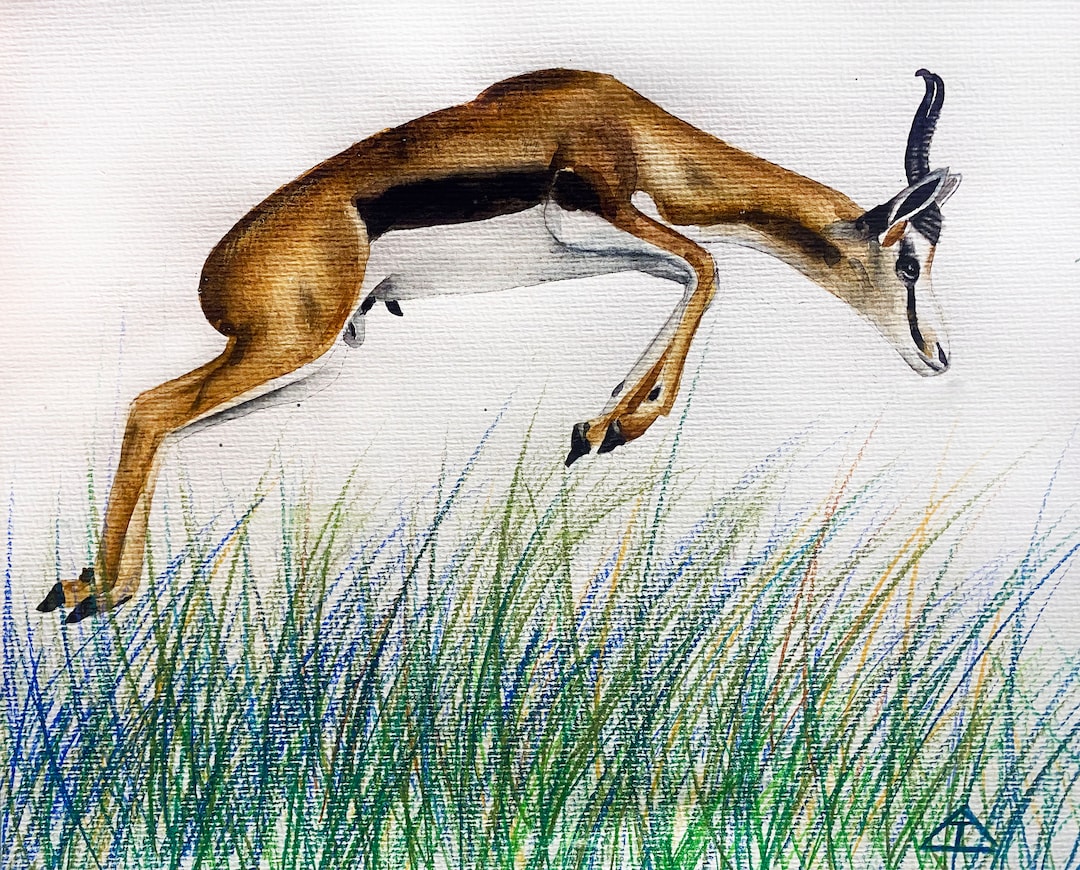 Original Watercolor IMPALA Antelope Painting Antelope Art - Etsy Hong Kong