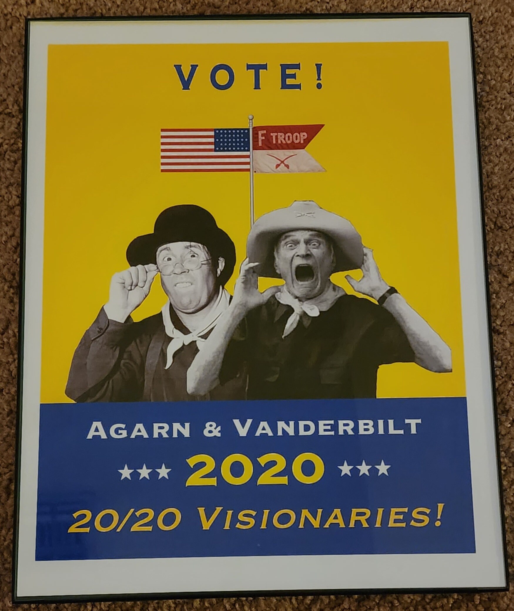 Larry Storch Estate Agarn/vanderbilt Mock Campaign Framed Art - Etsy