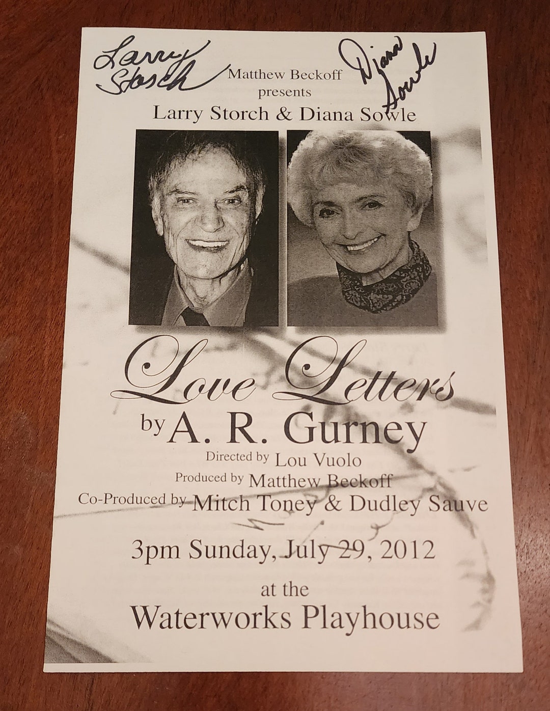 Larry Storch Diana Sowle Signed Love Letters Program - Etsy