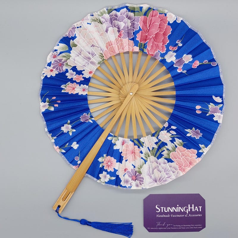 Foldable Round Hand Fan - Etsy