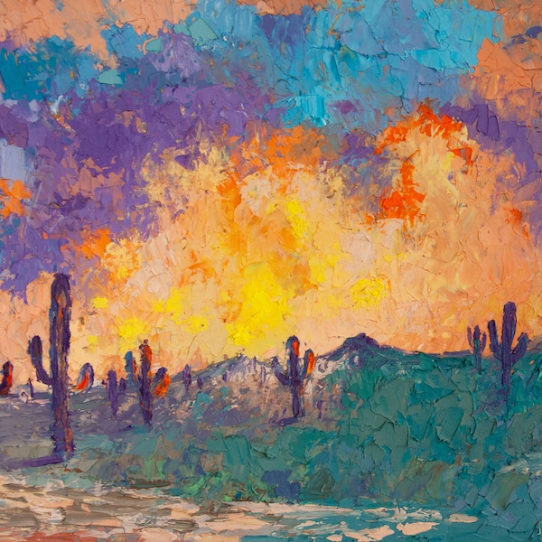 Saguaro Painting - Etsy