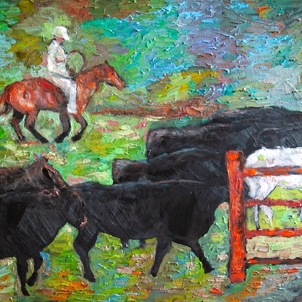Cowboy Painting - Etsy