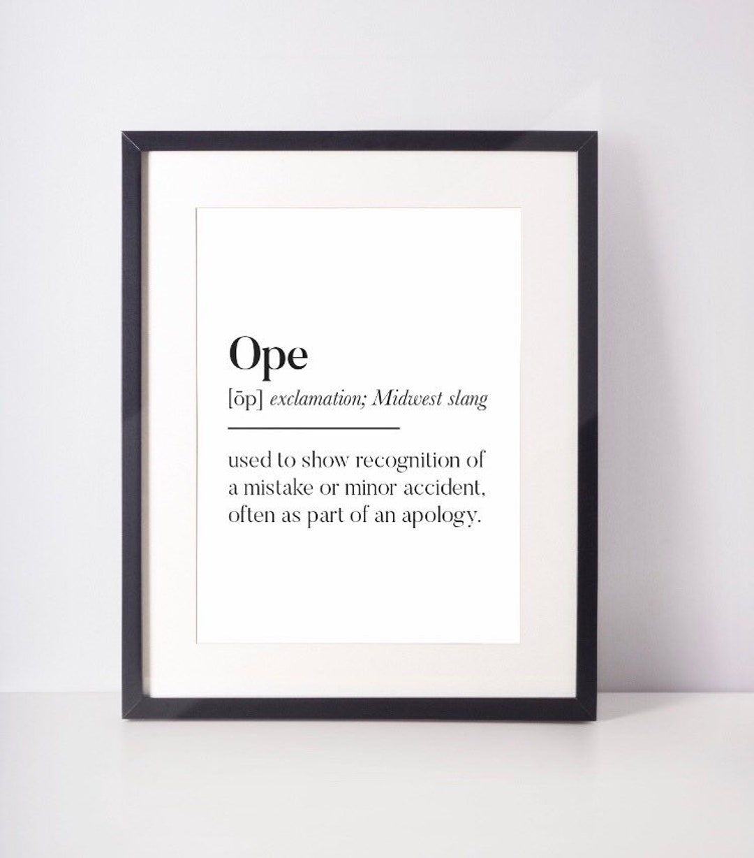 Ope Definition Americanism UNFRAMED PRINT Room Art Home Minimalist Art ...