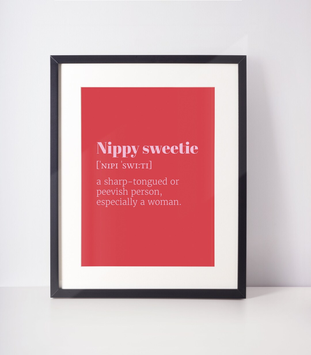 Nippy Sweetie Choose Your Colour UNFRAMED PRINT Scots Room Decor Home Minimalist Bright Scodef ...