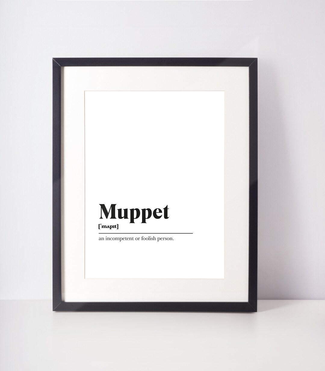 Muppet Scots UNFRAMED PRINT Room Decor Home Minimalist Monochrome ...