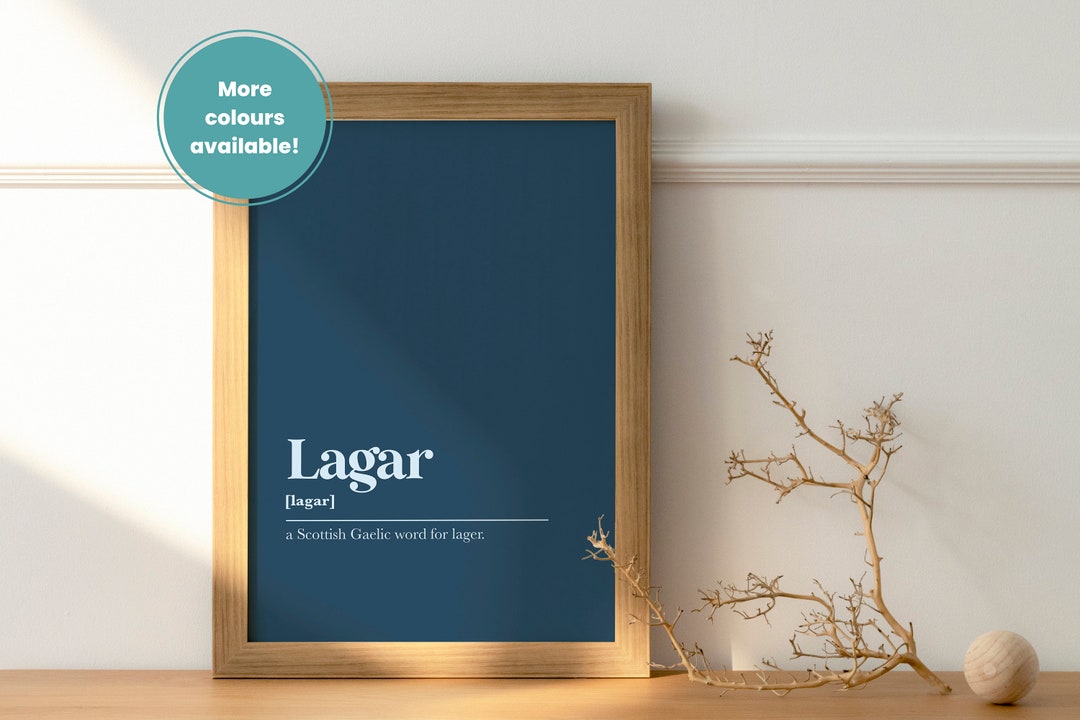 Lagar Lager Alcohol Drink Bar Gaelic Dictionary UNFRAMED PRINT Scots ...