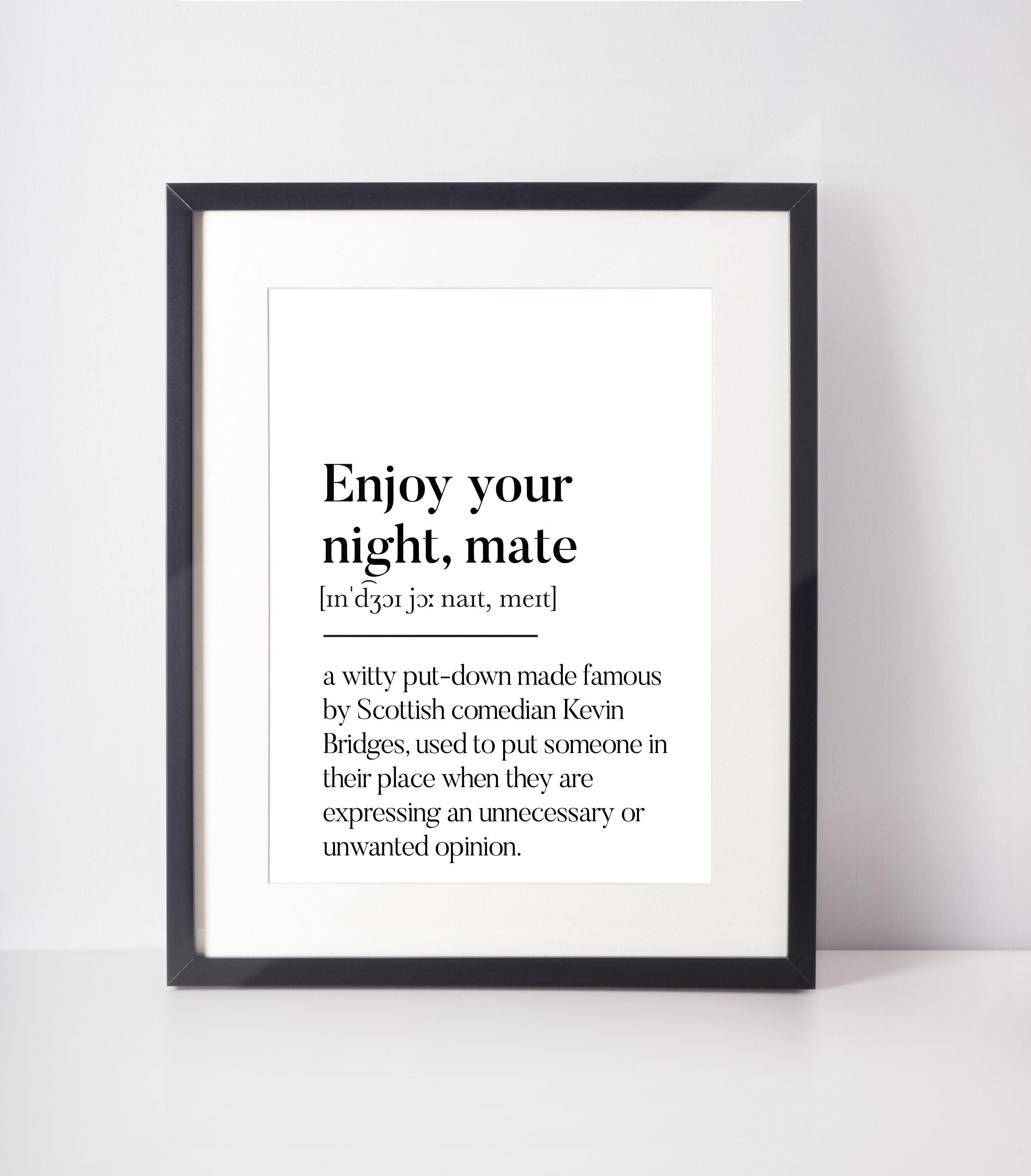 Enjoy Your Night Mate Scots UNFRAMED PRINT Room Decor - Etsy UK