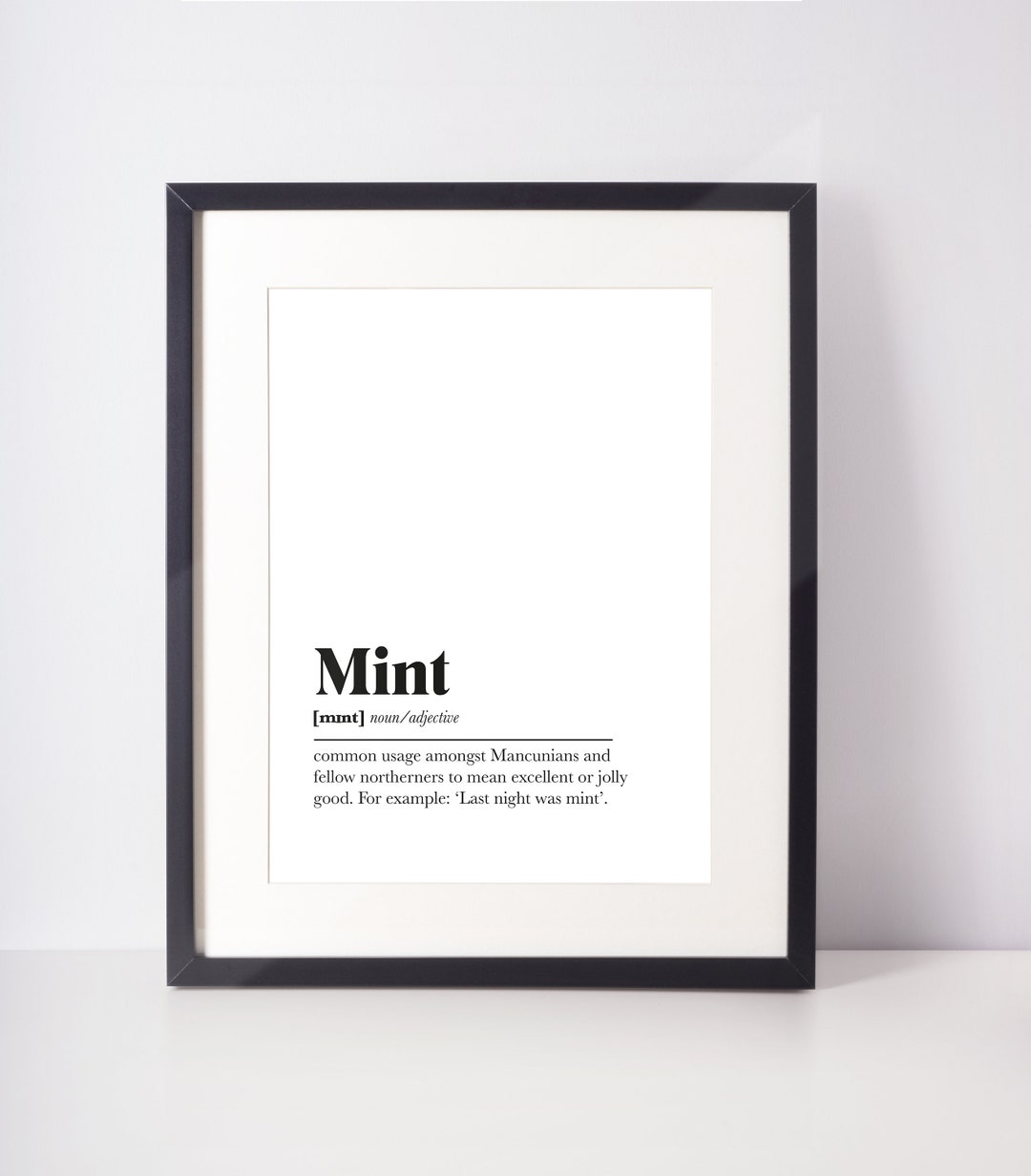 Mint Manchester UNFRAMED PRINT Room Decor Home Minimalist Monochrome ...