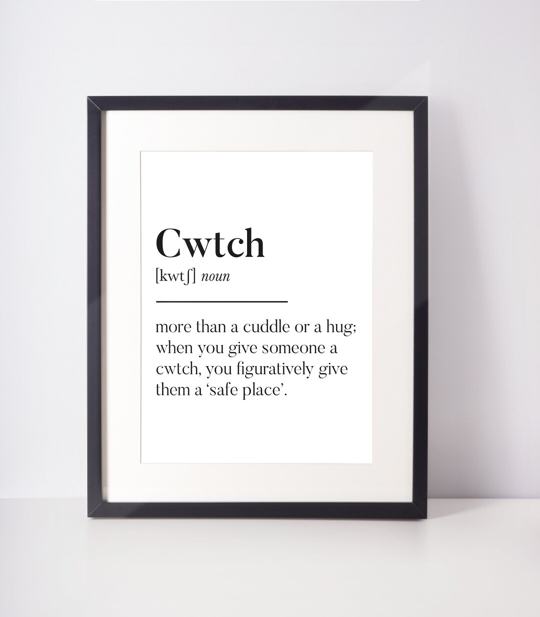 Cwtch Welsh Art UNFRAMED PRINT Room Decor Home Minimalist Monochrome ...