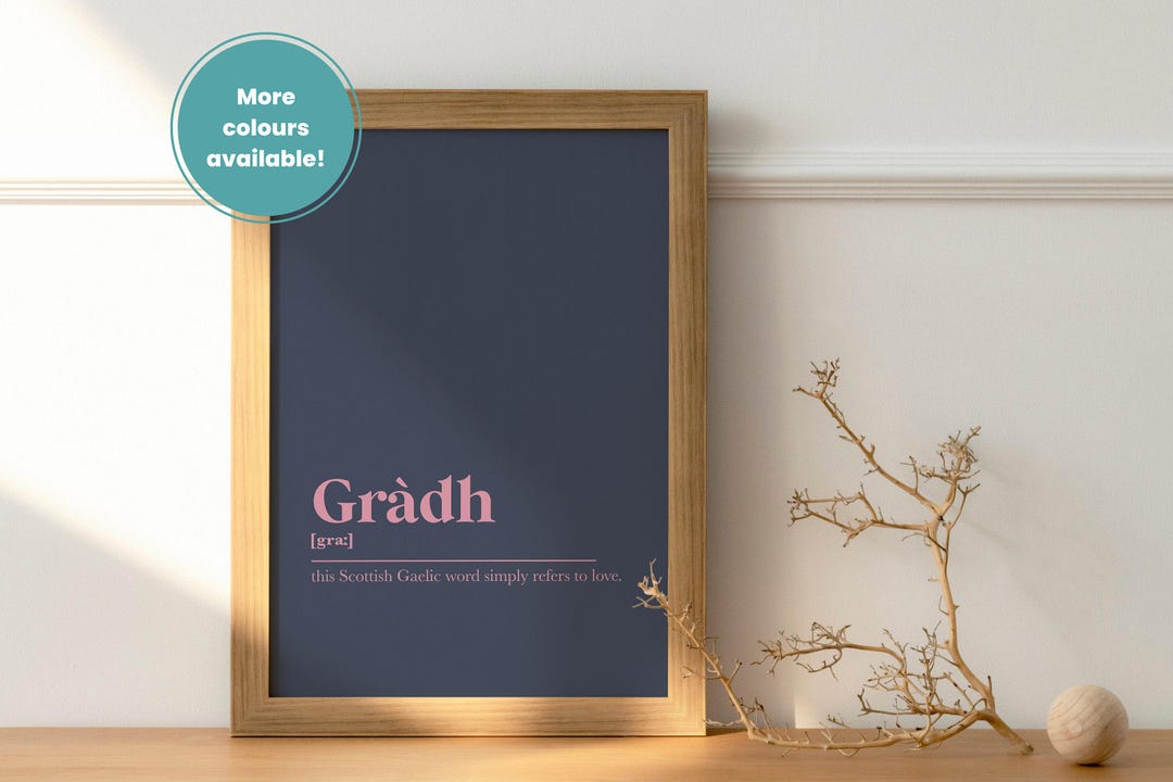 Gaelic Love Unframed Print: Scottish Home Decor - Etsy