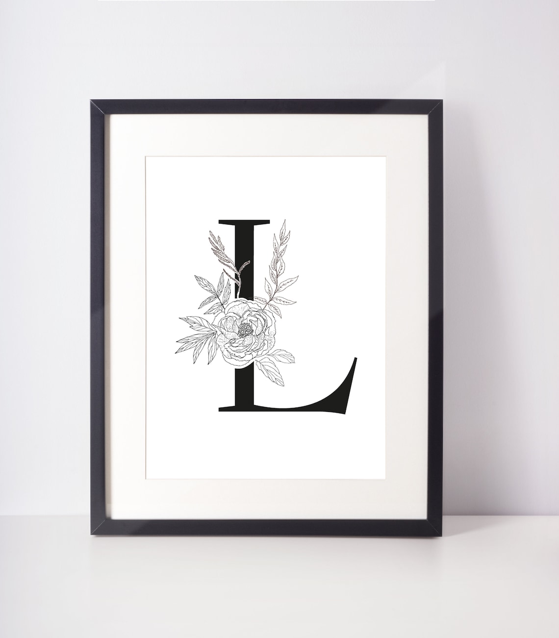 Letter L Initial Floral Flower Letter UNFRAMED PRINT | Etsy