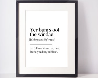 Haud Yer Wheesht Scots Art UNFRAMED PRINT Room Decor Home | Etsy