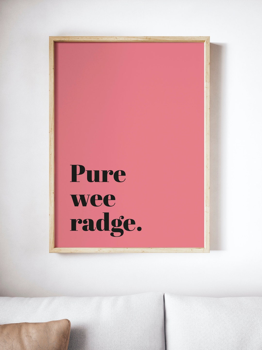 Pure Wee Radge UNFRAMED PRINT Scots Room Art Decor Home Minimalist ...