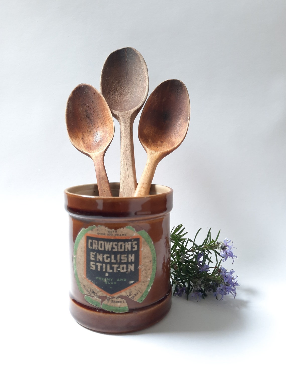 Old Stilton Pot Utensils Holder Original Label Crowsons - Etsy