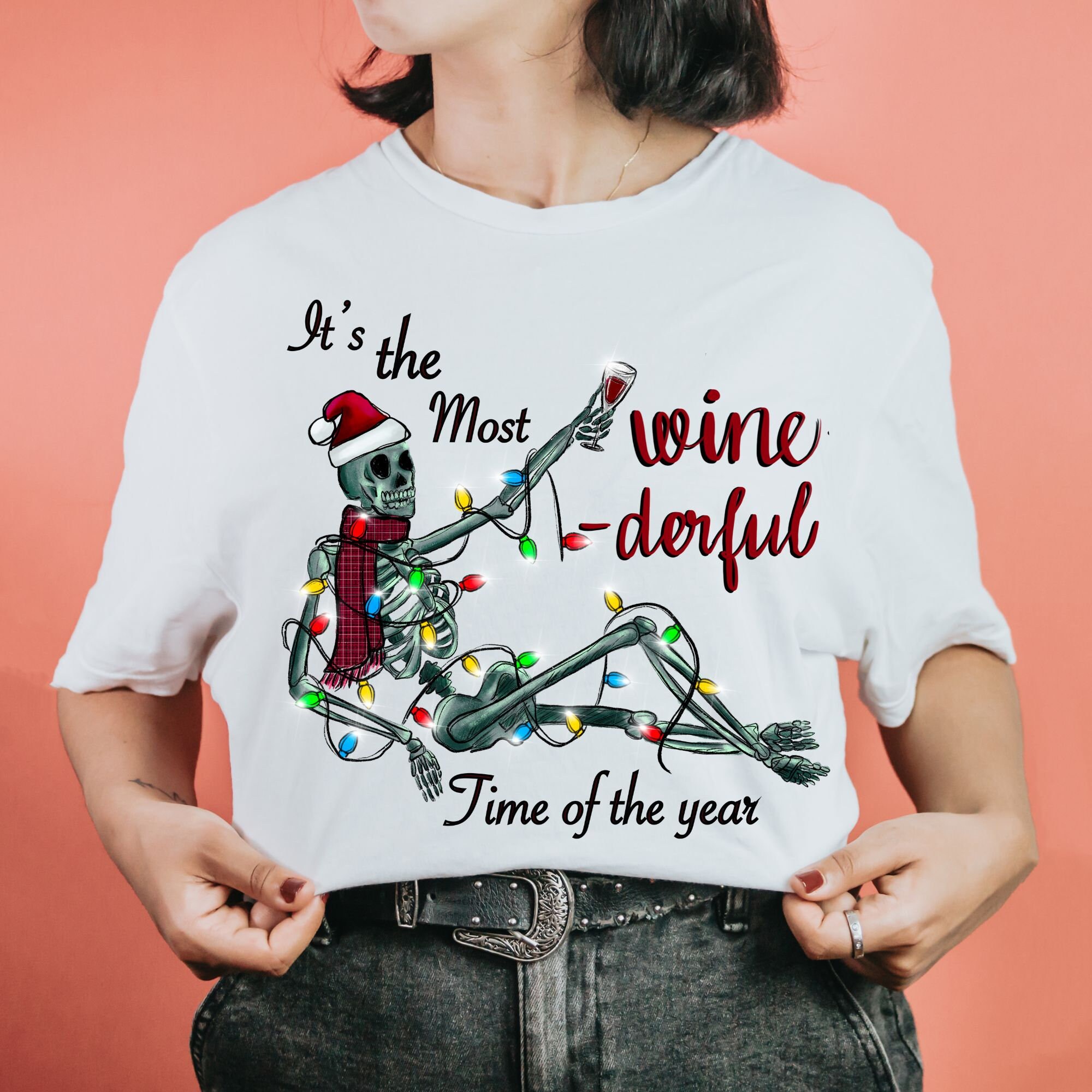 It's the Most Wine-derful Time of the Year Funny Skeleton Wine PNG,PNG ...