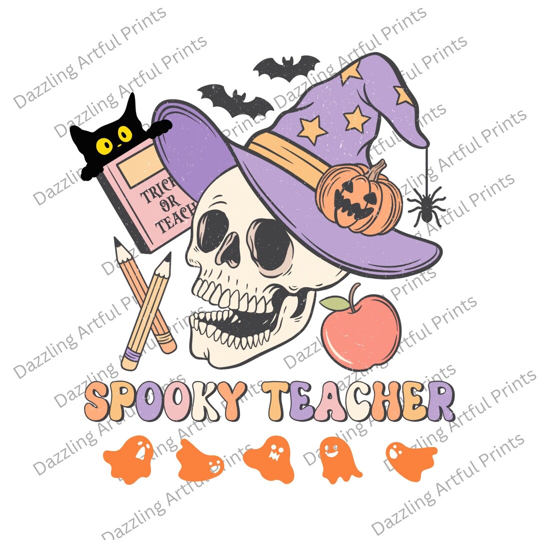 Trendy Halloween Fall PNG, Spooky Teacher Png, Teacher Png Sublimation ...
