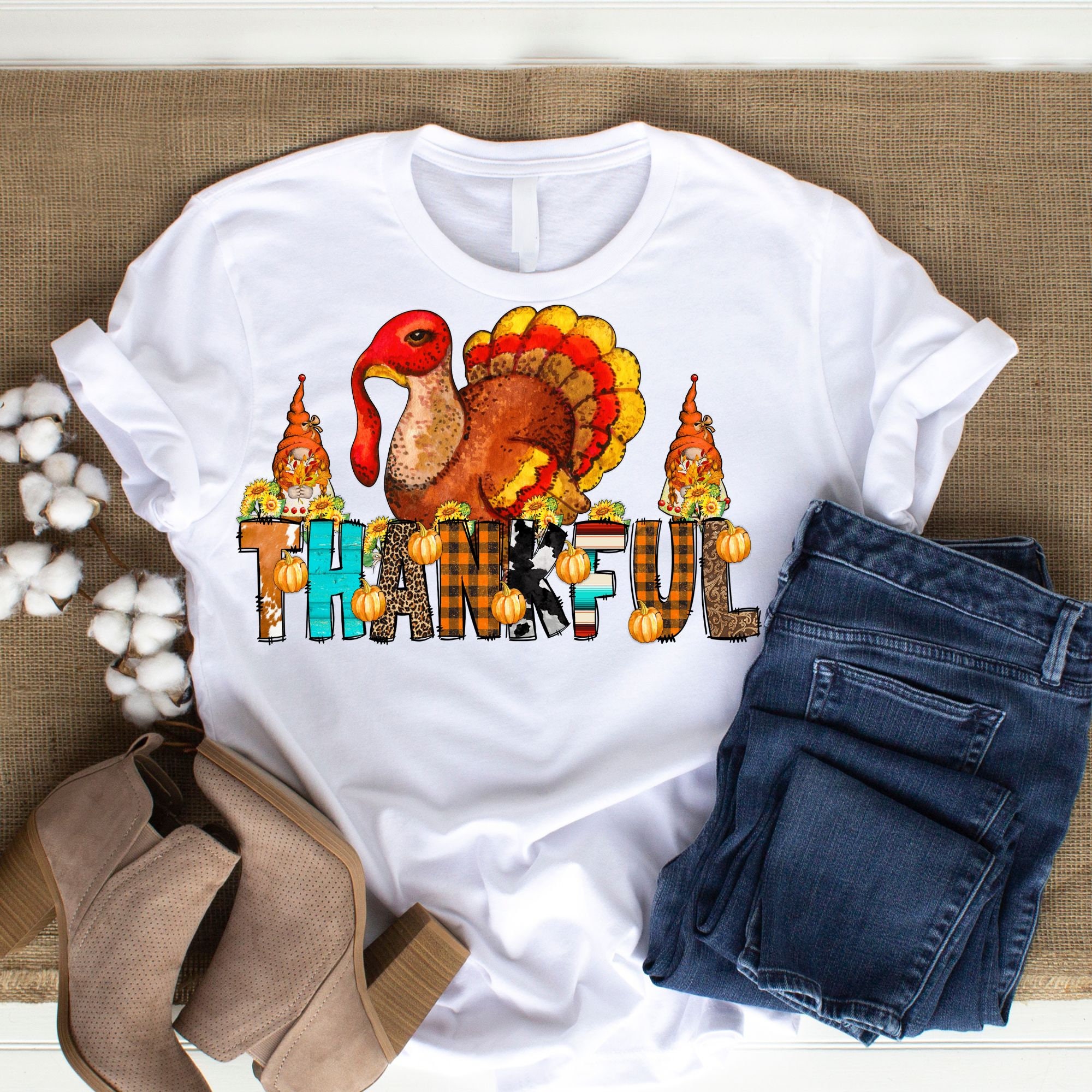 Thankful Turkey Gnomes Png Sublimation Design,western Turkey Png ...