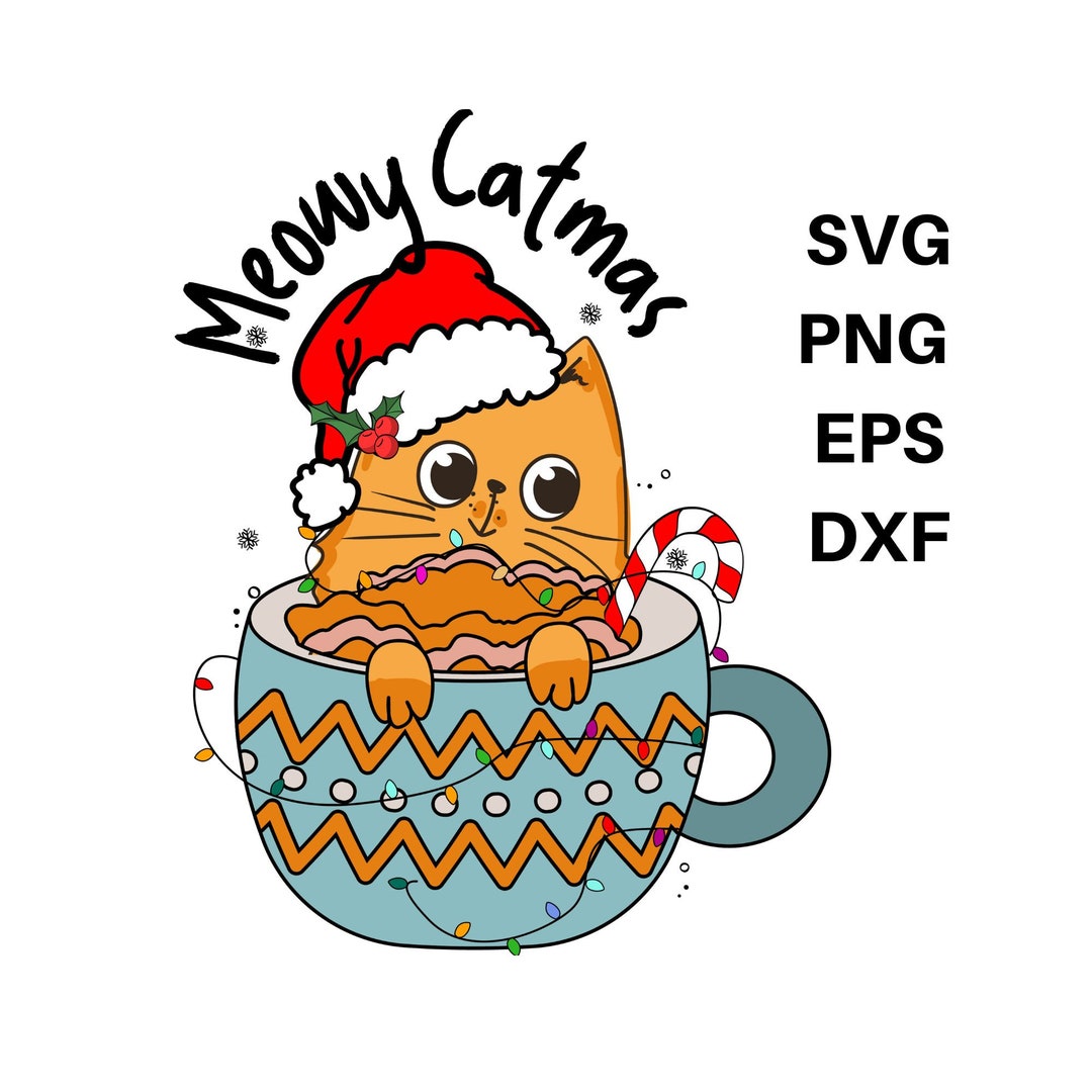 Meowy Catmas Png, Meowy Christmas PNG, Cat Christmas, Christmas Cat PNG ...