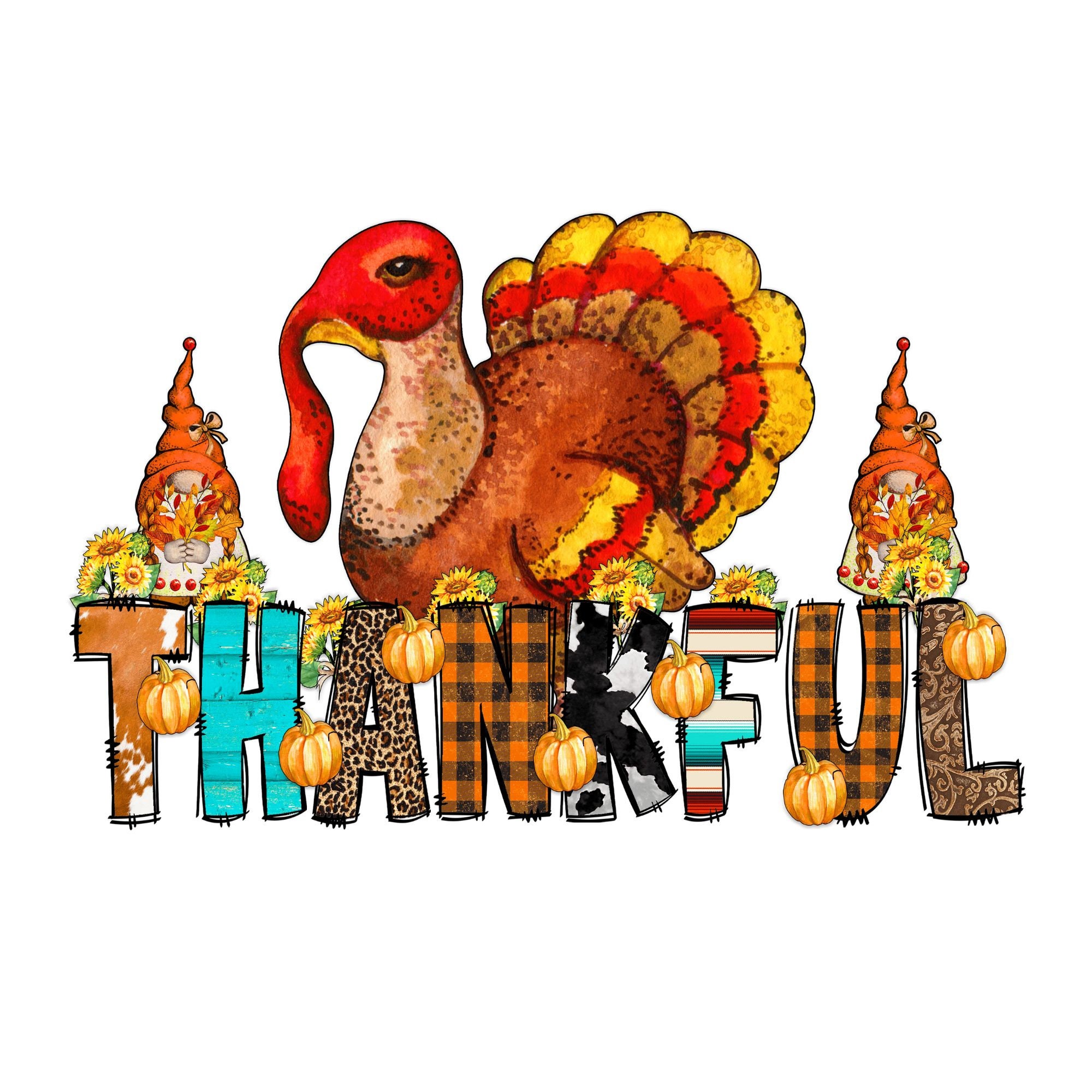 Thankful Turkey Gnomes Png Sublimation Design,western Turkey Png ...